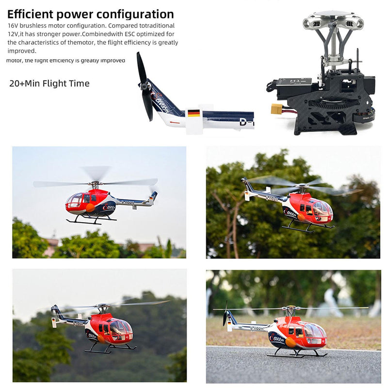 FLYWING BO105 470 Size 2.4G 6CH Military RC Helicopter With H1 Flight ...