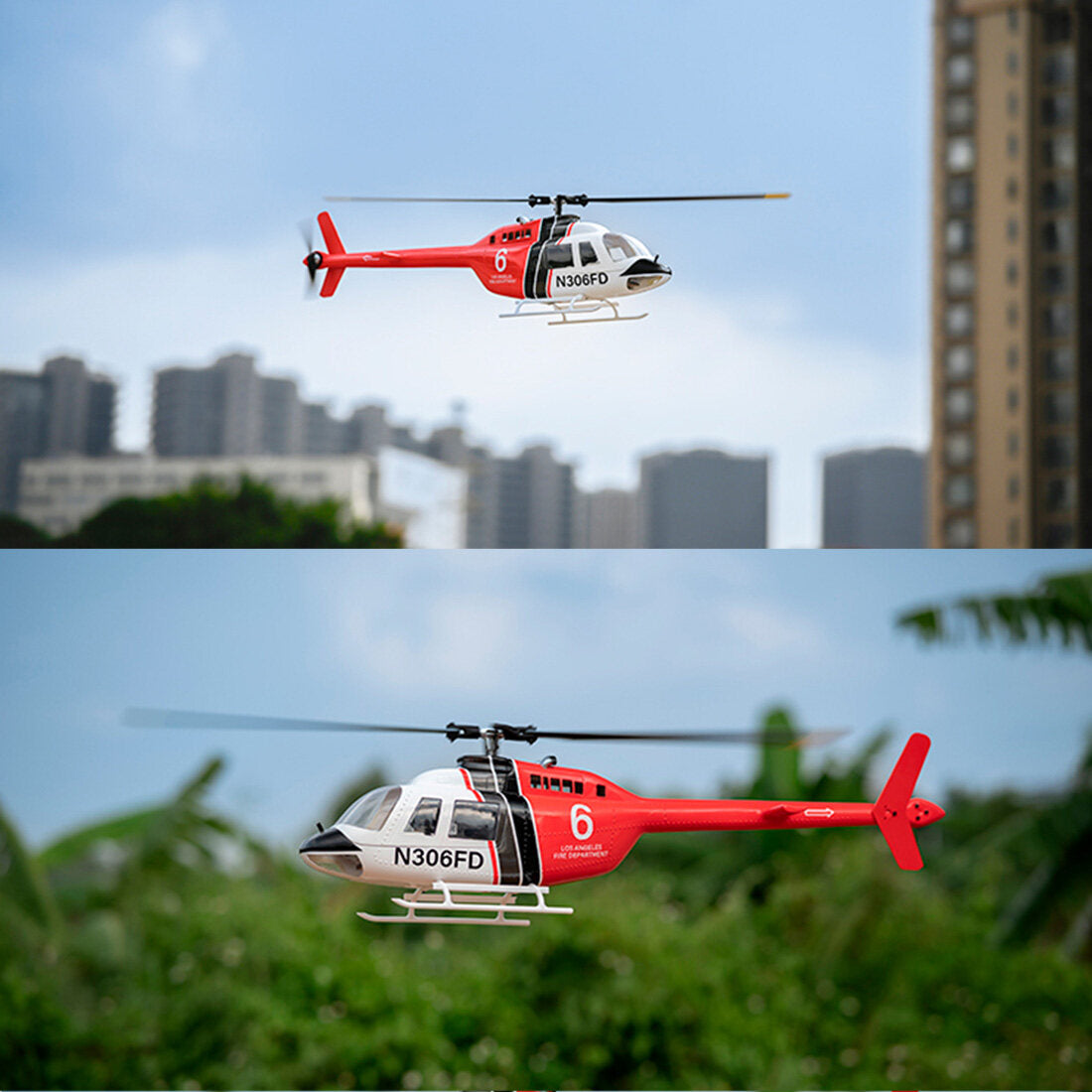 FLYWING Bell-206-V4 470-Class RC Helicopter Model 2.4G RC 6CH Electric ...
