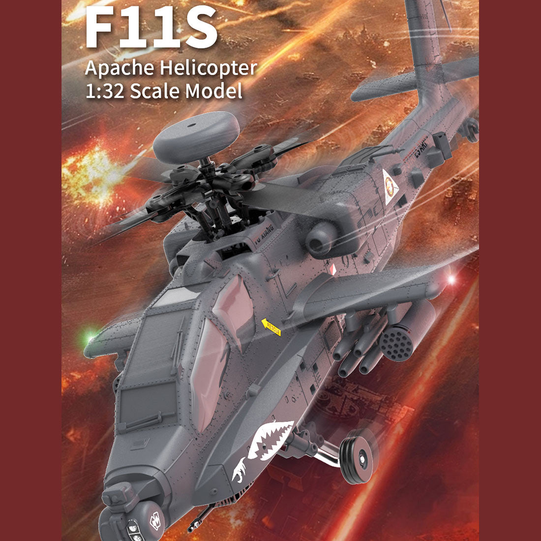 YU XIANG F11-S AH64 Apache RC Helicopter – Realistic Combat Style ...