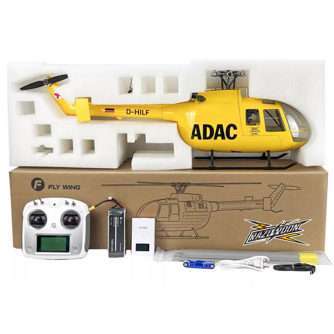 FLYWING BO105 470 Size 2.4G 6CH Military RC Helicopter With H1 Flight ...
