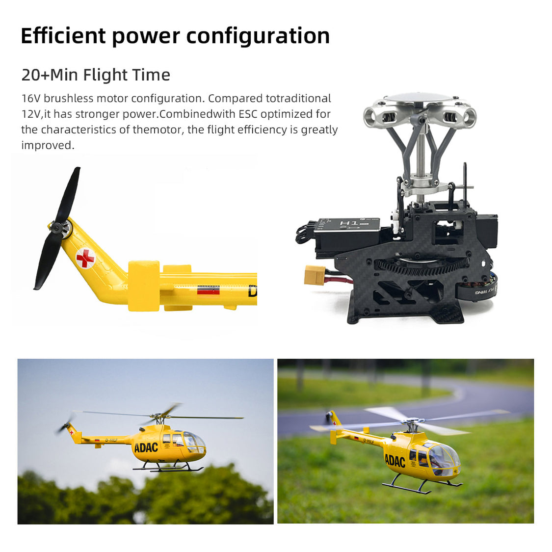 FLYWING BO105 470 Size 2.4G 6CH Military RC Helicopter With H1 Flight ...