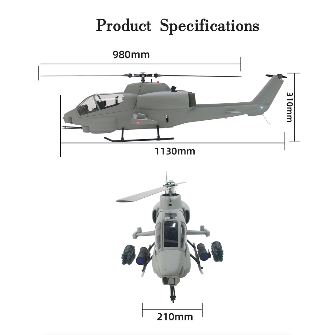 FLISHRC FL500 AH-1 HueyCobra Giant RC Helicopter - RTF 2.4GHz 6CH ...