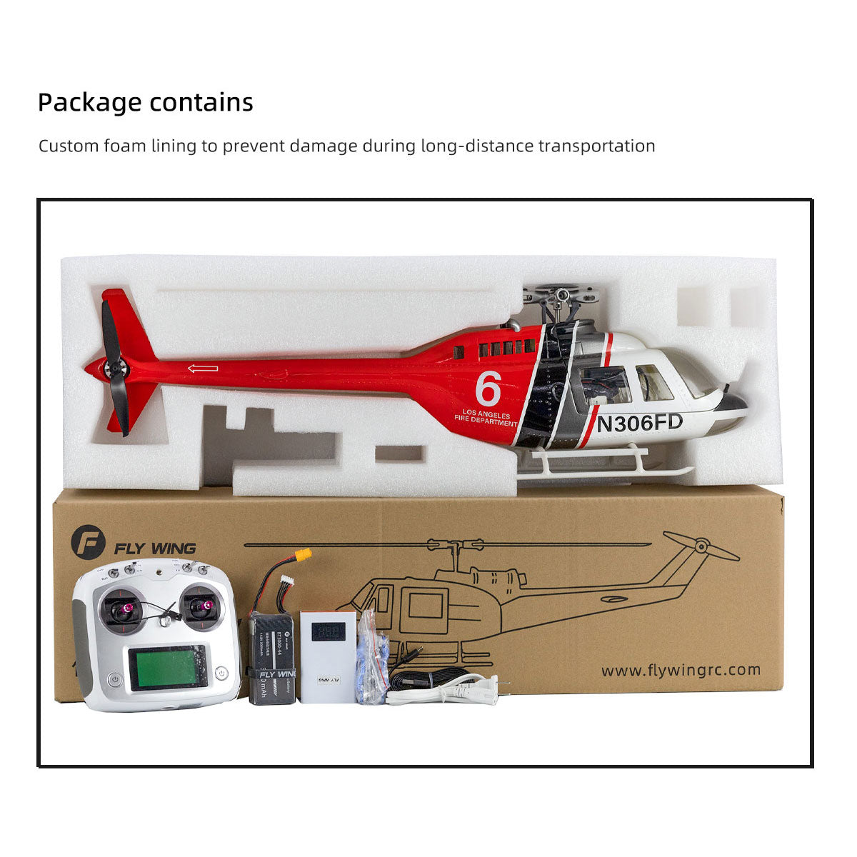 Flywing Bell 206 V4 470‑Class RC Helicopter – Ready‑to‑Fly – Razordon